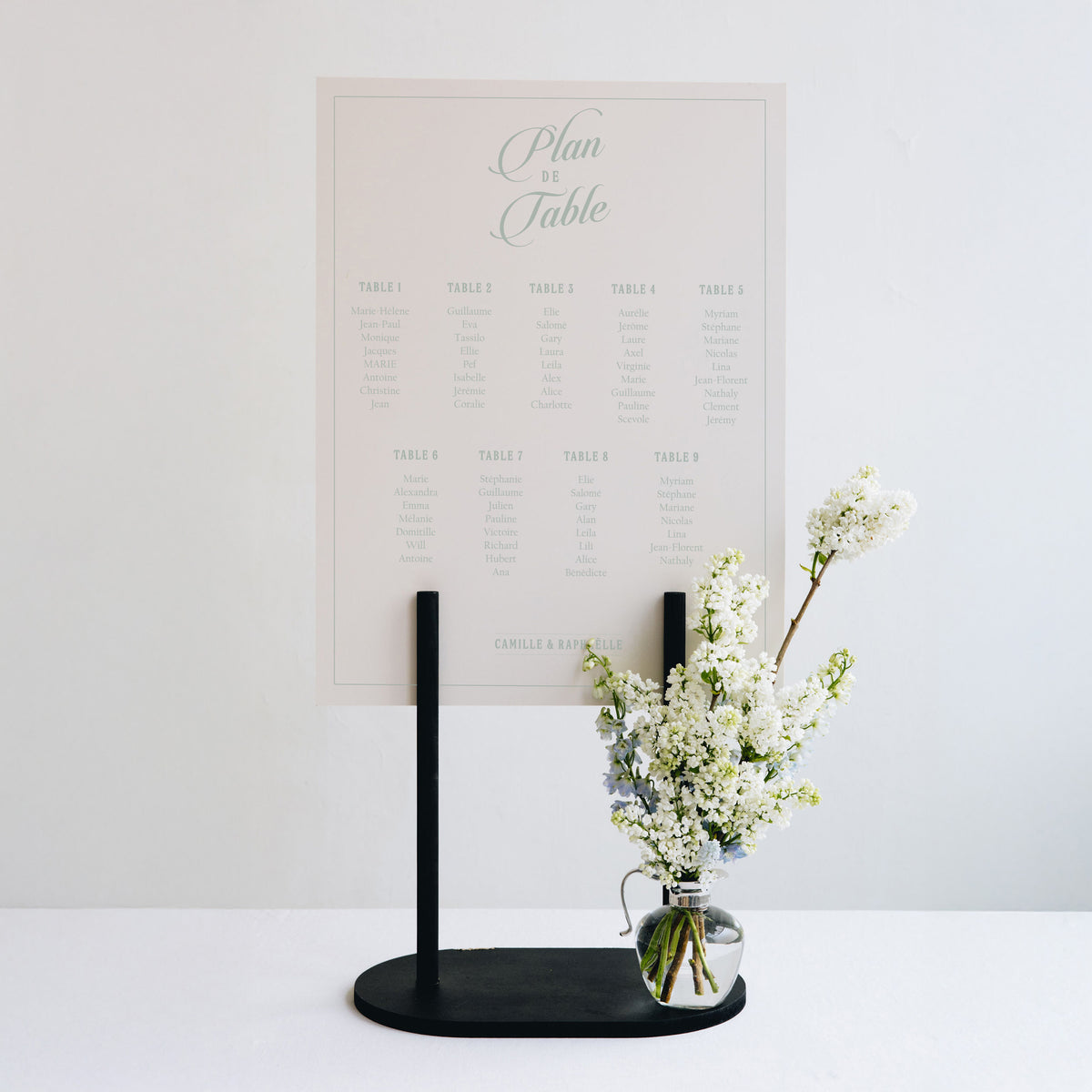 Plan de table "Gaspard" vert – Les Mignonneries