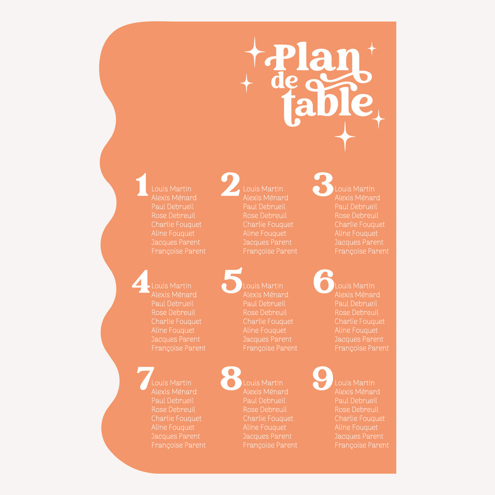 Plans de table - Signalétique et panneaux | Les Mignonneries
