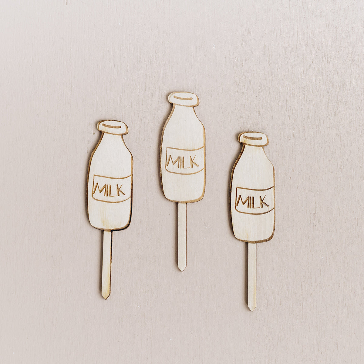 10 mini cake toppers bouteille "Milk and Cookies" | Les Mignonneries